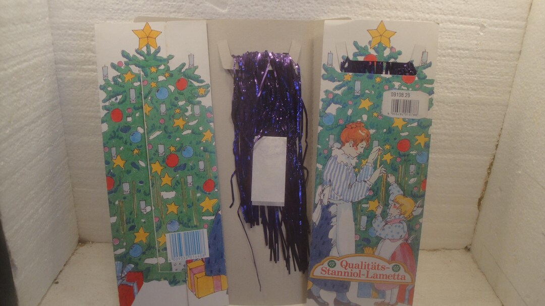 ONE Pk Authentic REAL LEAD Violet Christmas Tree Tinsel Eislametta ...