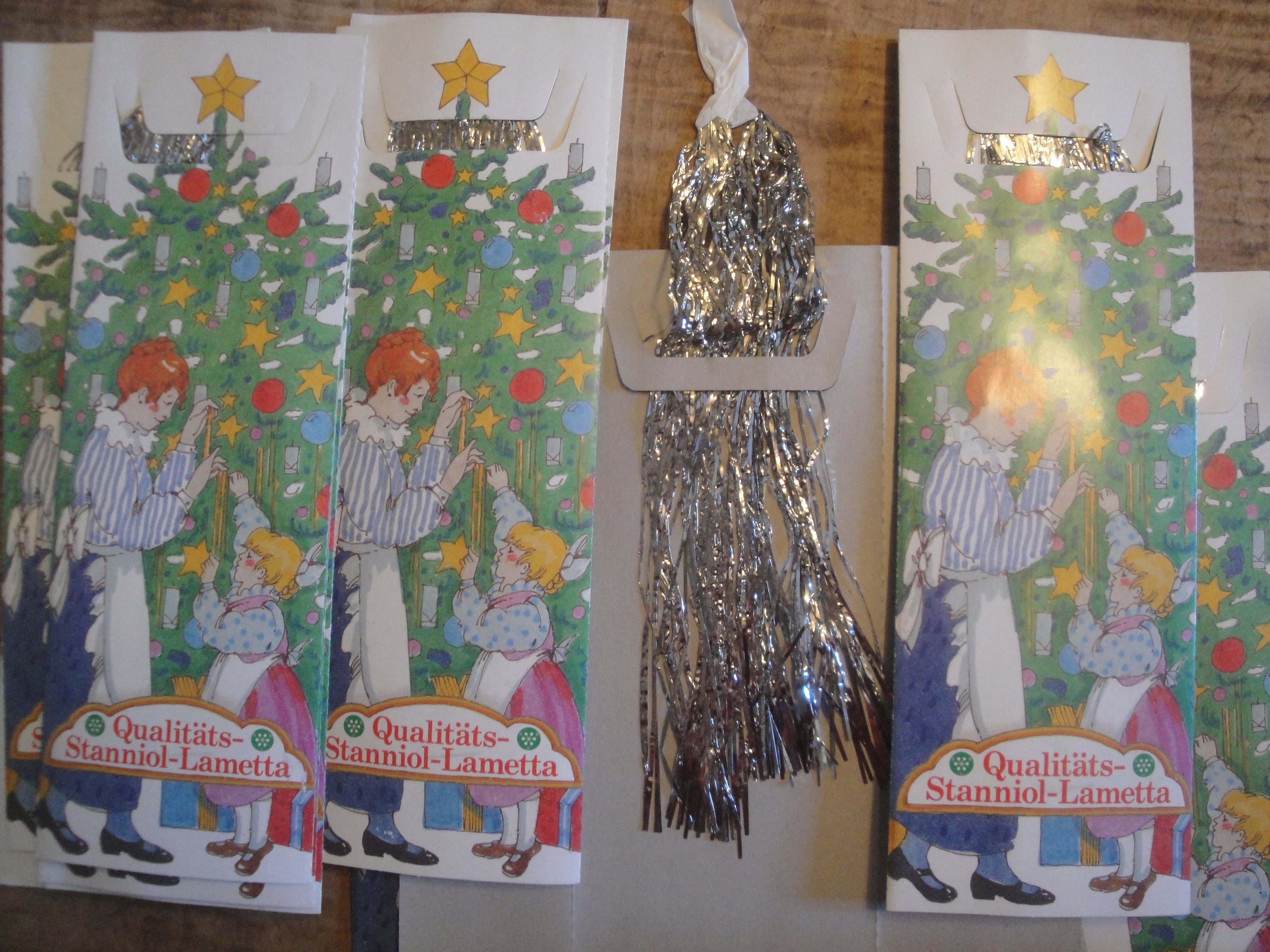 ONE German Christmas Tree Lead Tinsel Silver Icicles Vintage Eislametta ...