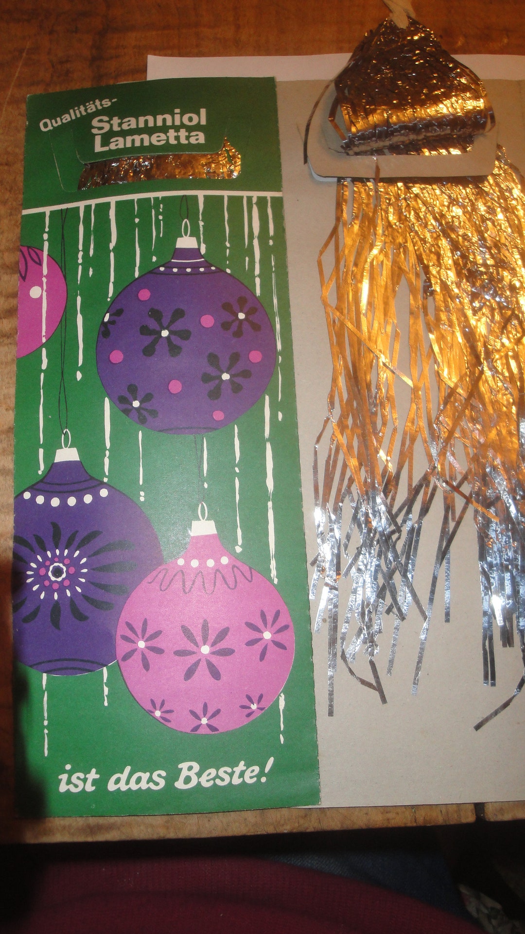 1 Lead German Christmas Tree Tinsel SILVER Vintage Stanniol Lametta ...