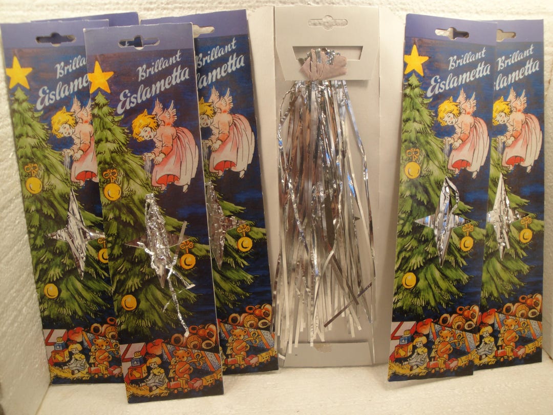 SECONDS 4 German Silver Color Aluminum Christmas Tree TINSEL Icicles 18 ...