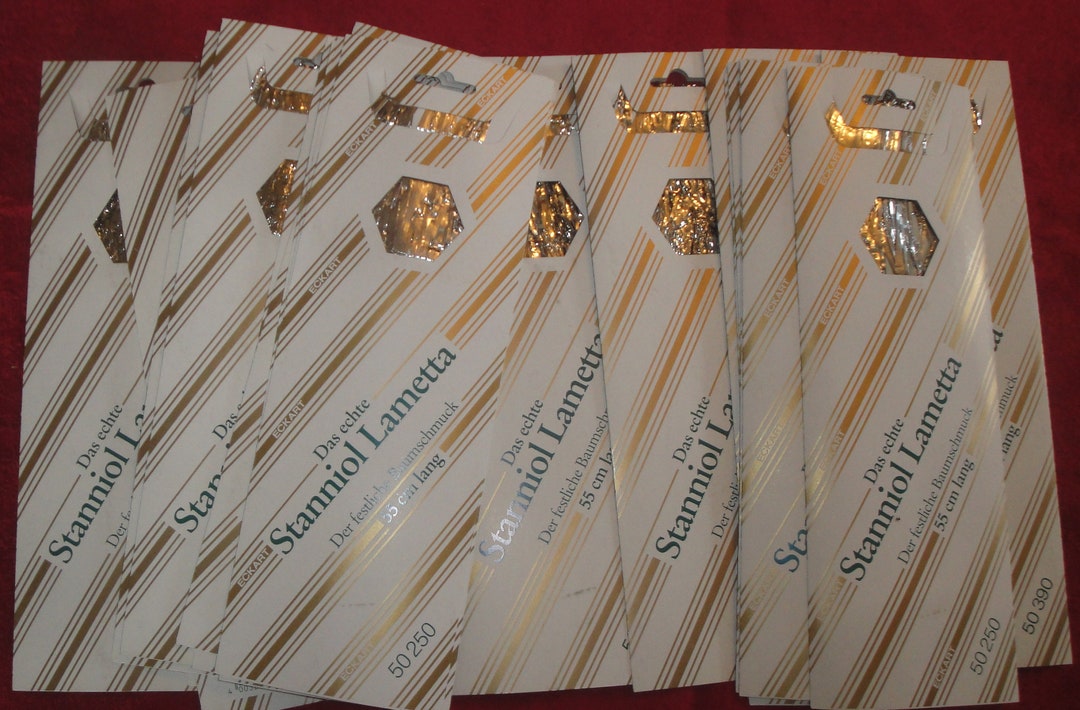 6 Pks / Cardboard FOLDERS German Real Lead Christmas Tree Tinsel ...