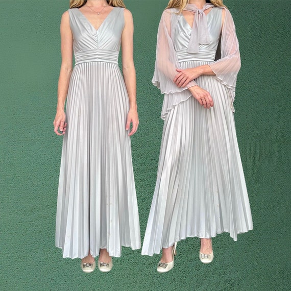 Vintage 60’s Dusty Blue Fairy Godmother Formal Dress … - Gem