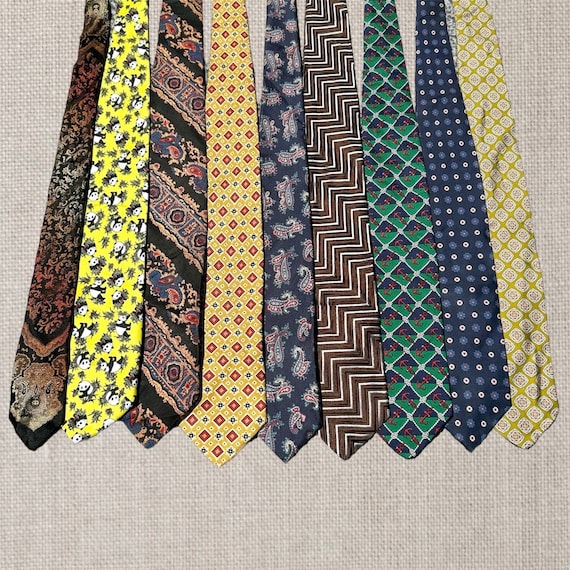 Vintage Retro 70’s, 80’s, & 90’s Silk Neckties - Gem