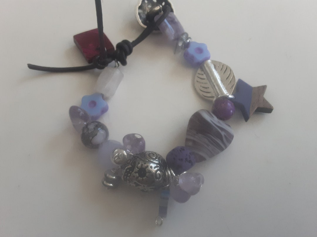 Handcrafted Pewter Skull With Amethyst Nuggets Charoite Square Kunzite ...