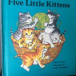 Vintage Children's Book, Five Little Kittens, Kitten Book, Early Reader ...