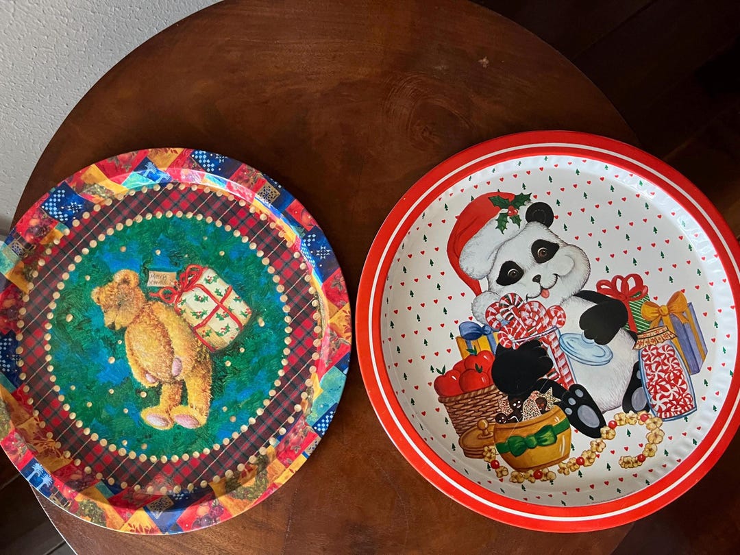 Christmas Tray, Vintage Trays, Teddy Bear Tray, Teddy Bear Decor ...