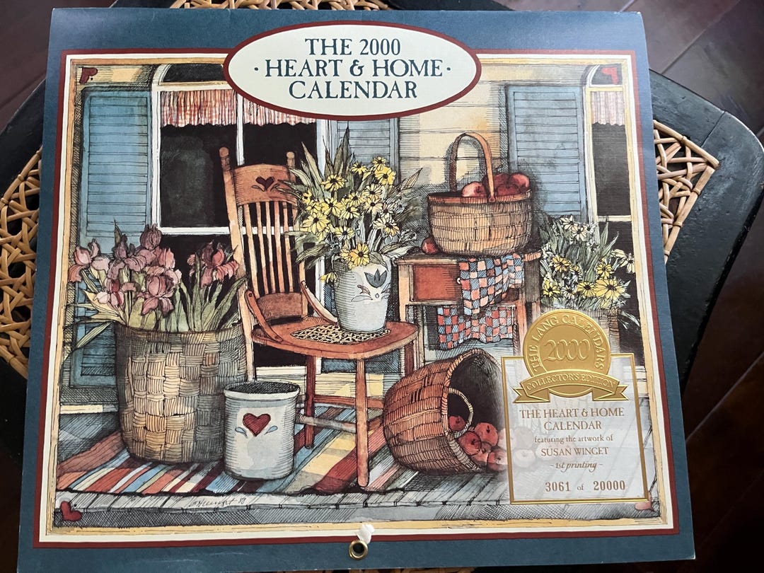 Vintage Wall Calendar, Susan Winget Art, Country Art, 2000 Calendar - Etsy