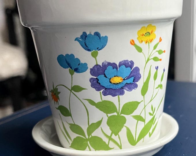 Vintage Small Flower Pot, Small Planter, Floral Flower Pot - Etsy