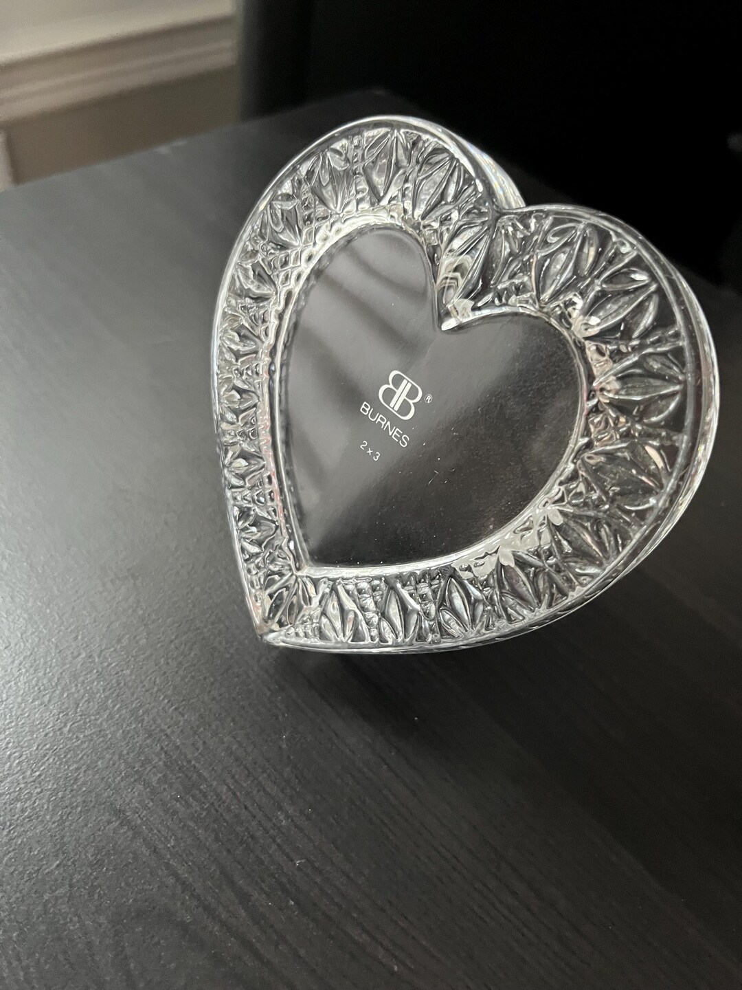 Vintage Glass Frame, Heart Shaped Frame, Small Heart Frame, Small Glass ...