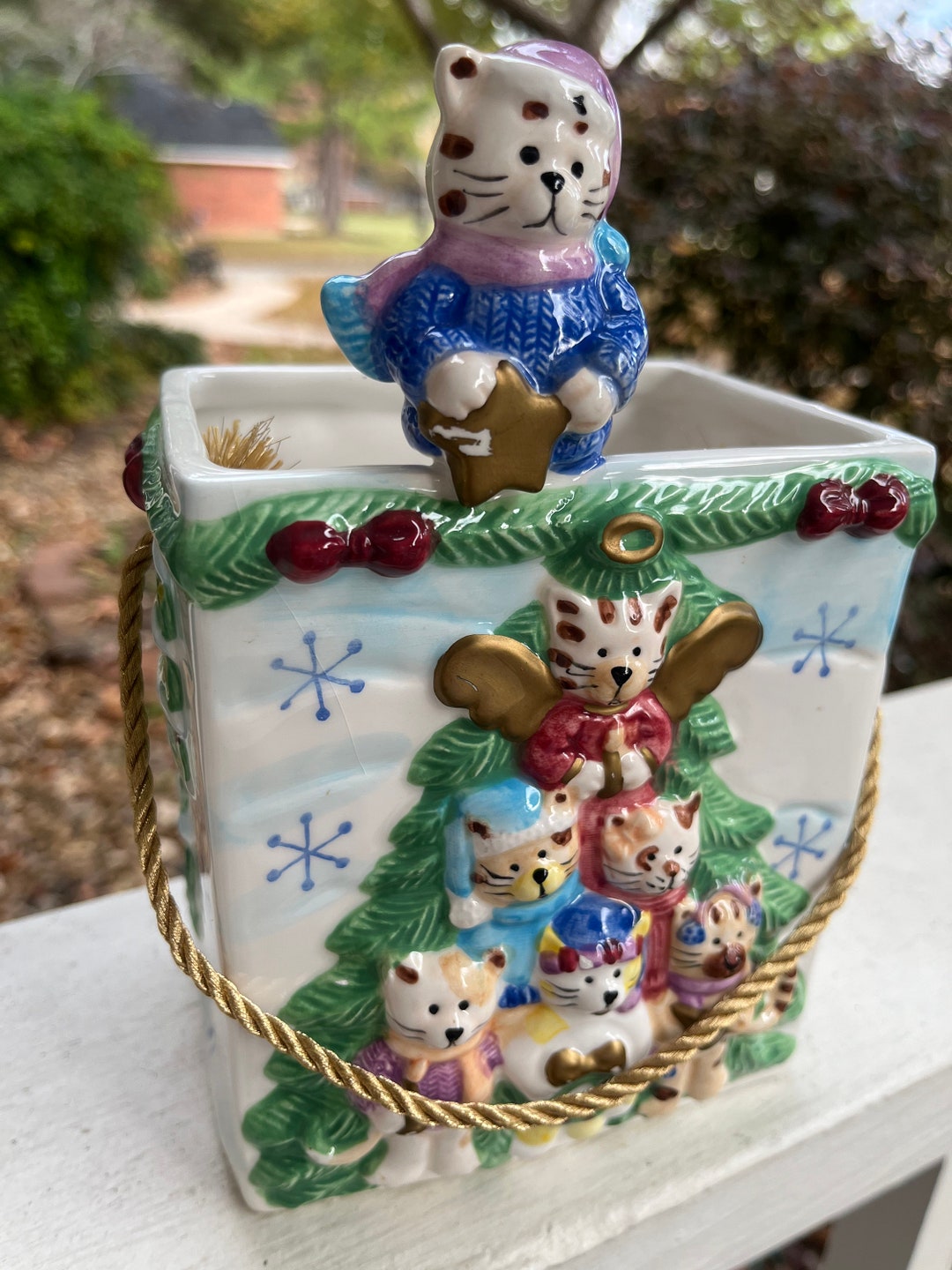 Christmas Cats Christmas Caddy Christmas Tree Decor Cat - Etsy