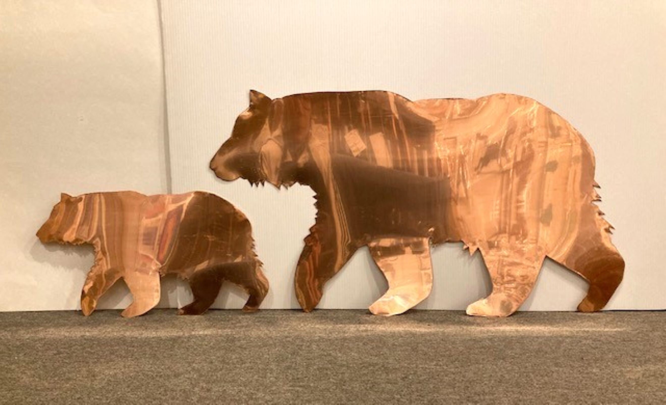 Custom Solid Copper One Bear Wall Sculpture. Outdoor or Indoor. Antique ...