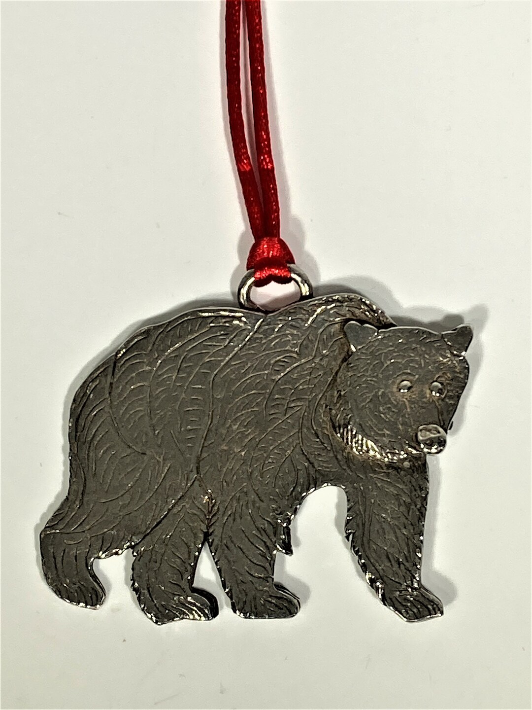 Pewter Bear Christmas Ornament: Lead-free Metal Figurine, Made in USA ...