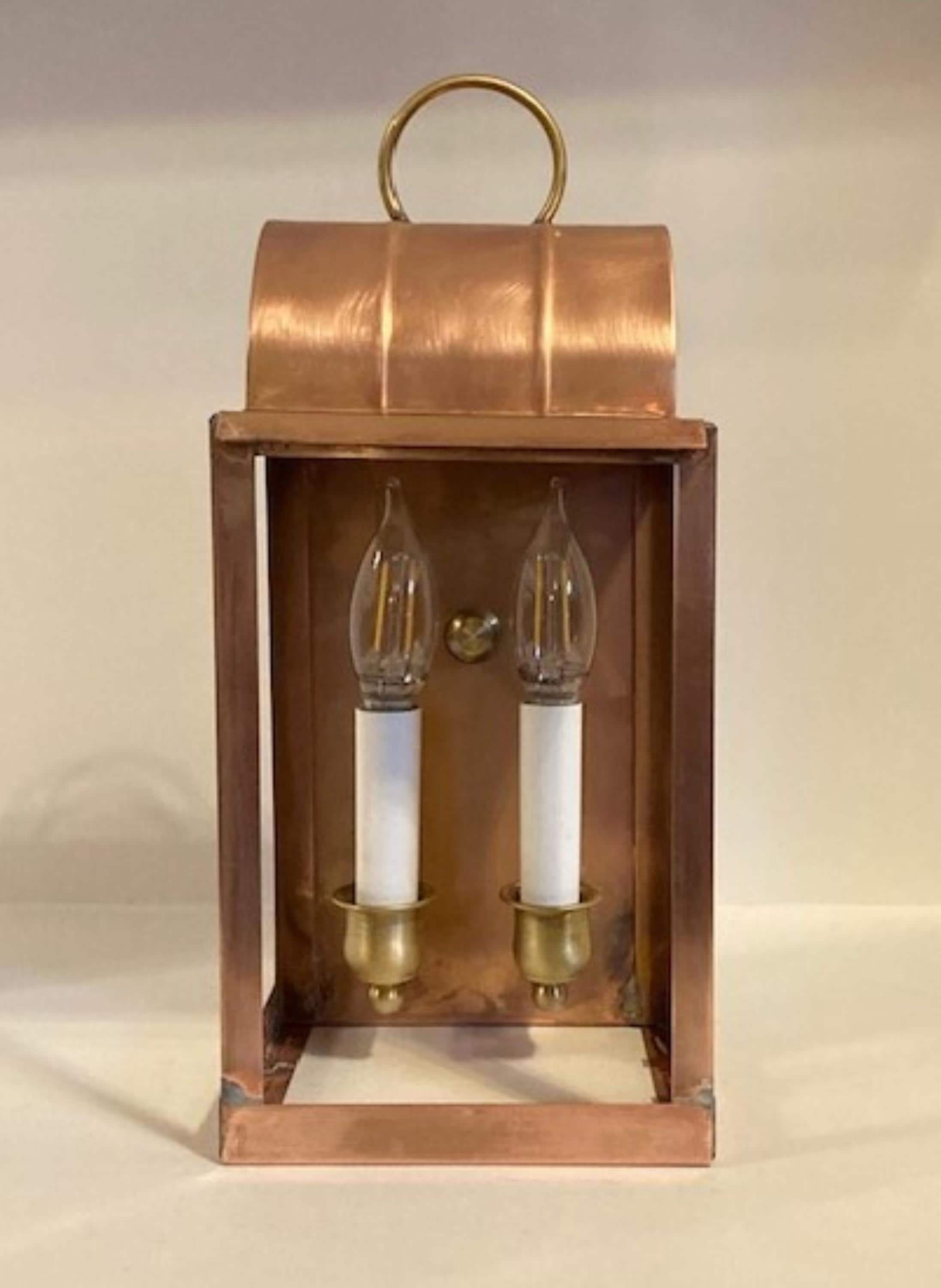 Custom Copper Lanterns in Raw Copper Wall Lamp. Seedy or Clear Glass ...