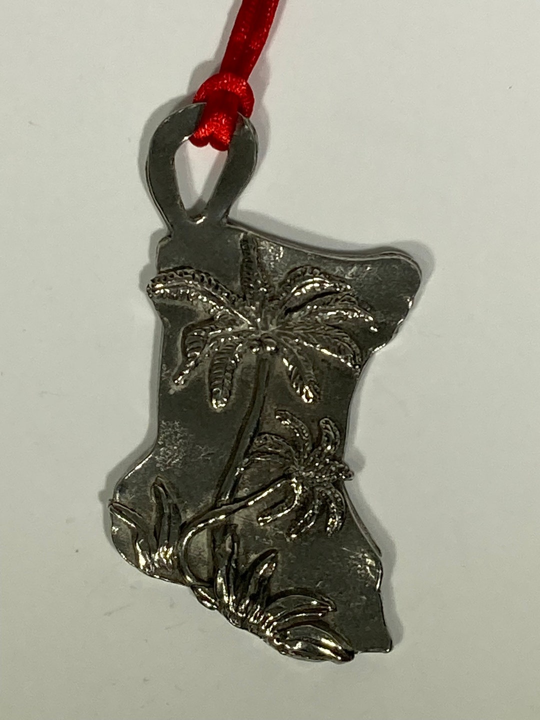 Palm Tree Pewter Christmas Ornament: Lead-free Metal Figurine, Made in ...