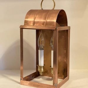 Custom Copper Lanterns in Raw Copper Wall Lamp. Seedy or Clear Glass. Solid Copper. Exterior ...