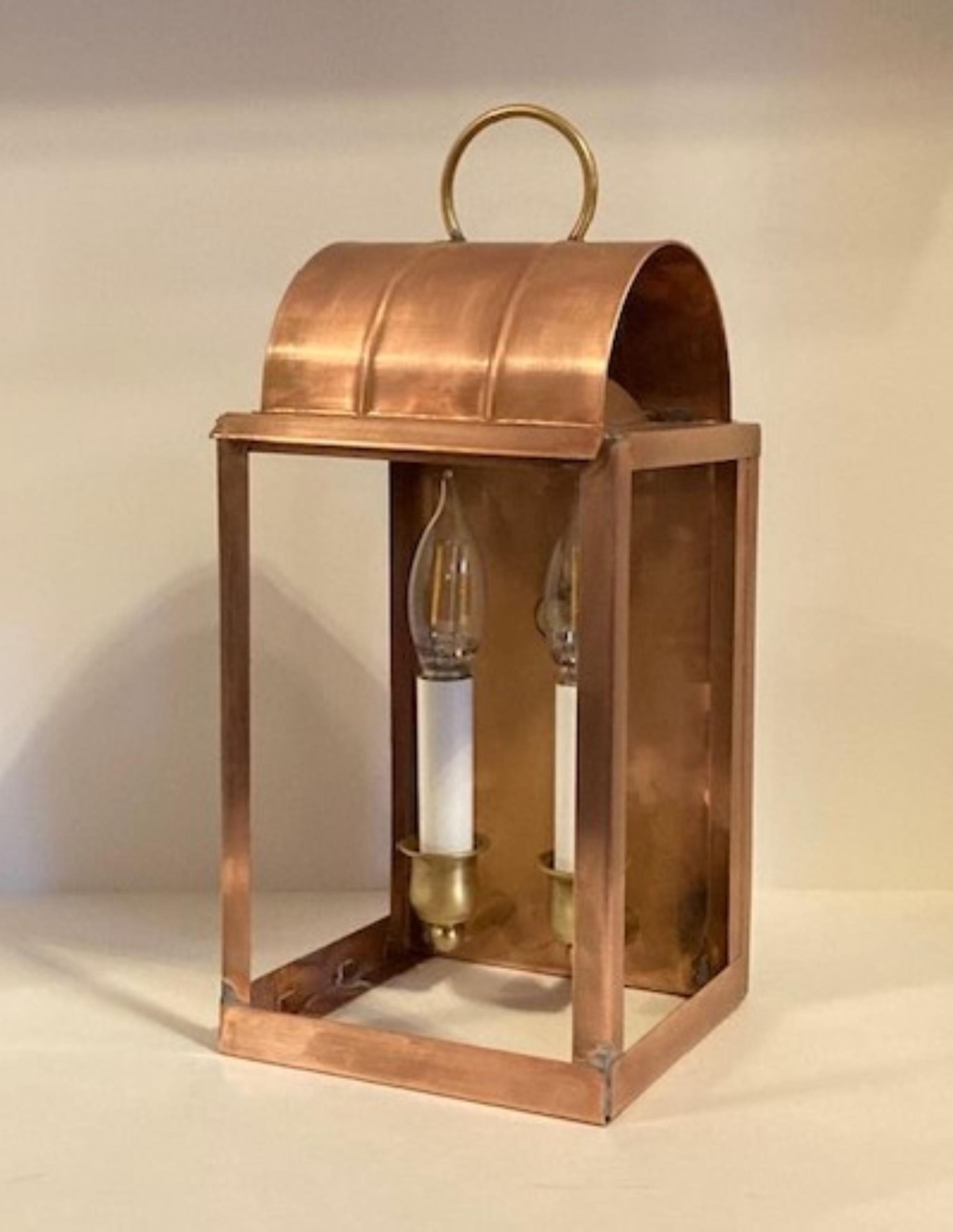 Custom Copper Lanterns in Raw Copper Wall Lamp. Seedy or Clear Glass. Solid Copper. Exterior ...