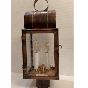 1860 Barkentine Post Lantern, Solid Copper, Antique Copper, Handmade in USA. Rustica, Outdoor ...