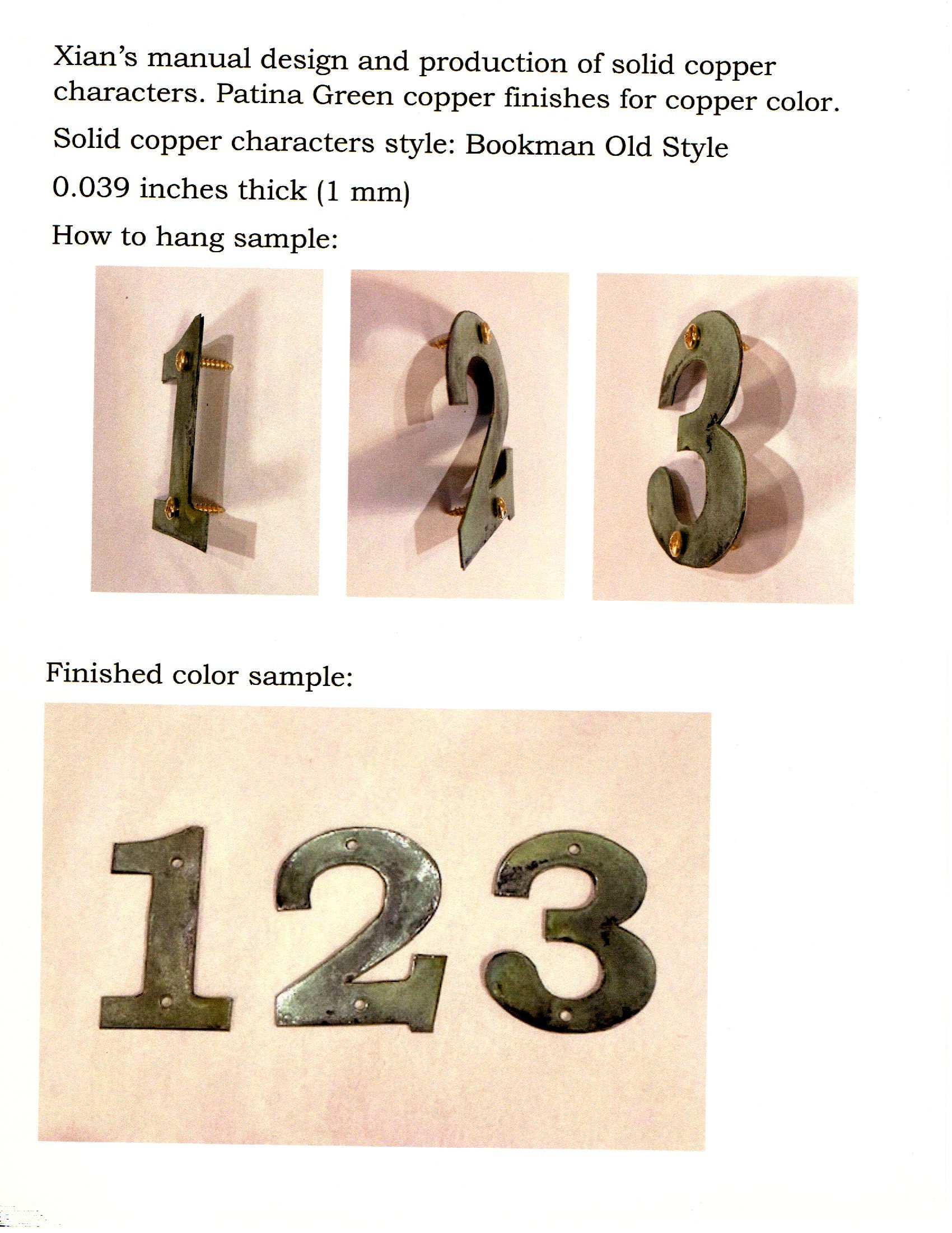 Solid Copper House Characters, Uppercase Letters, Patina Green Finish ...