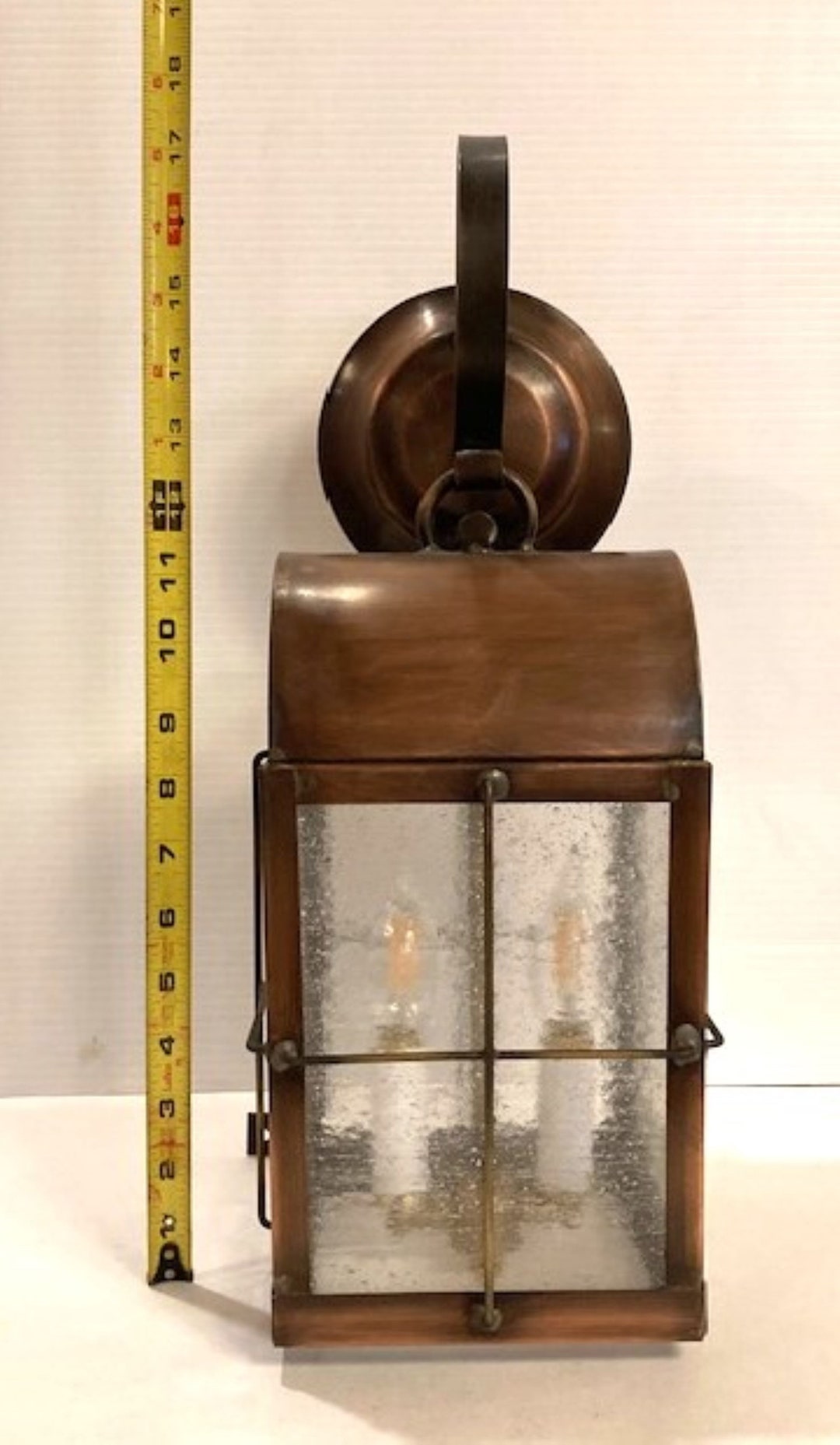 Tula off the Wall Lantern. Seedy Glass, Clear Glass. Antique Copper ...