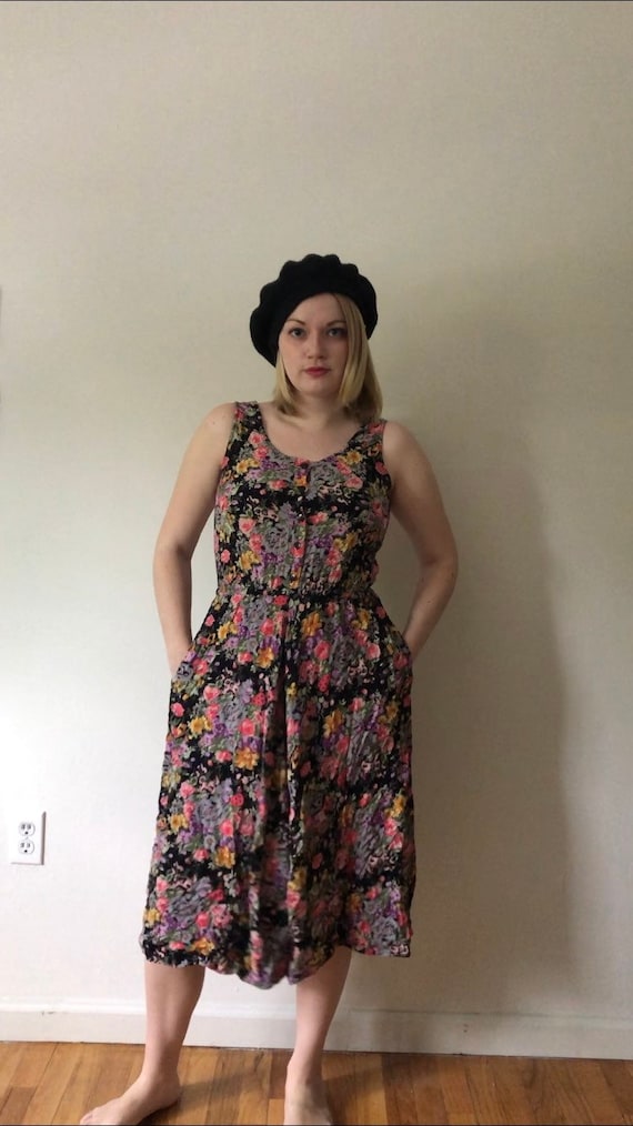 1990s floral rayon sundress - Gem