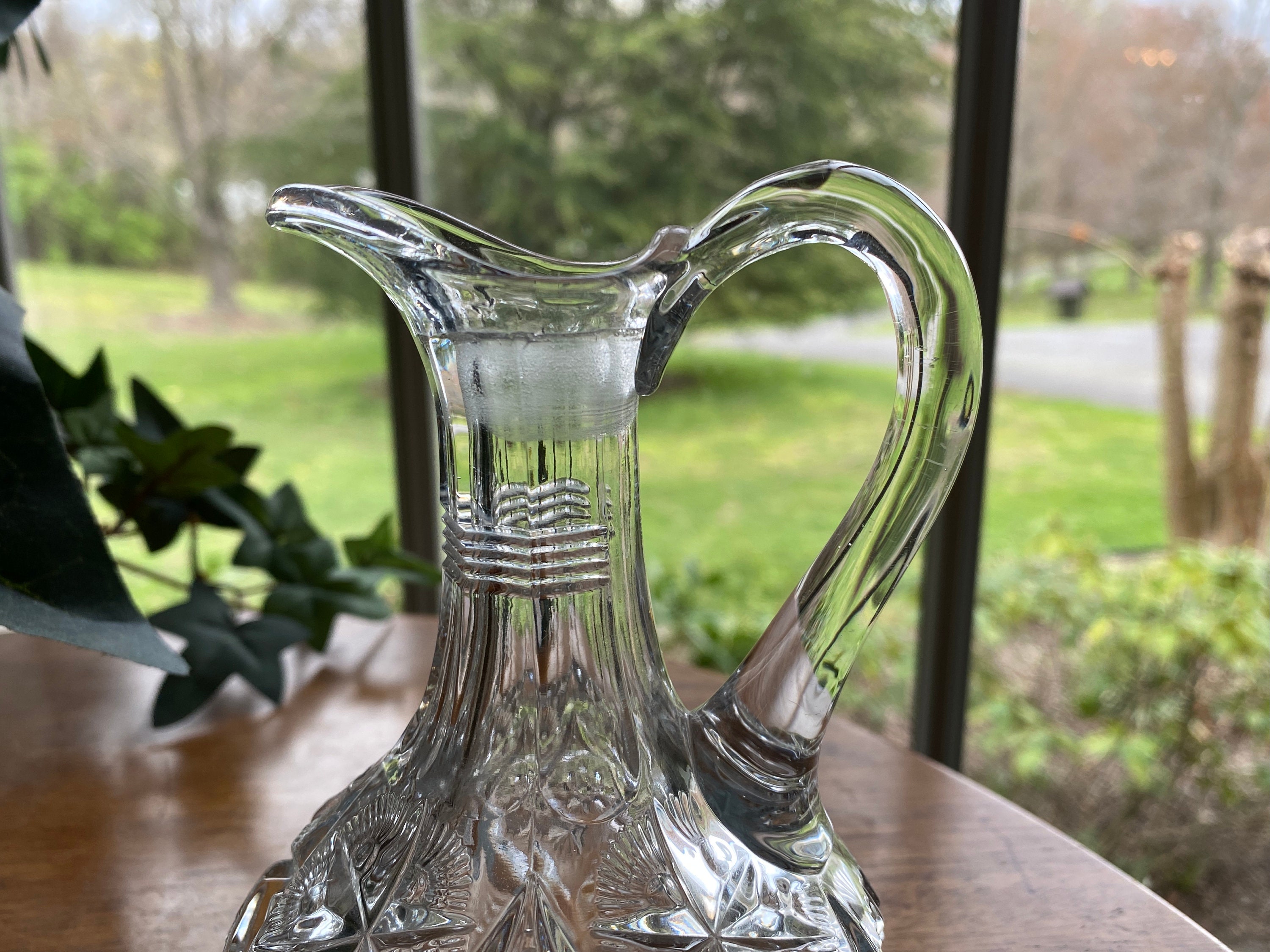 Antique Cut Crystal Glass Cruet: Floral Pattern, Heavy - Etsy