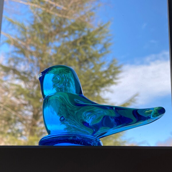 Blown Glass Bluebird - Etsy