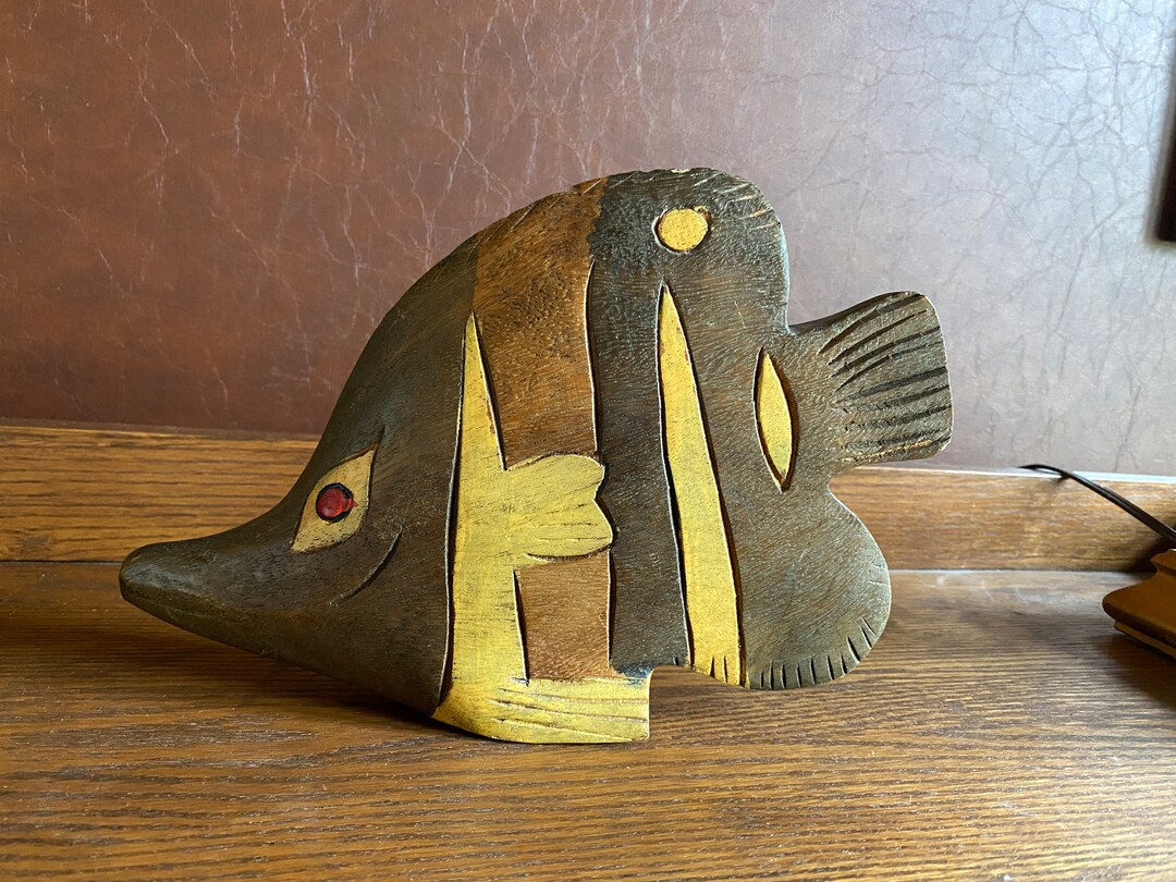 Carved Wood Tropical Fish, Folk Art Carving, Lake Cottage Decor, Nice ...