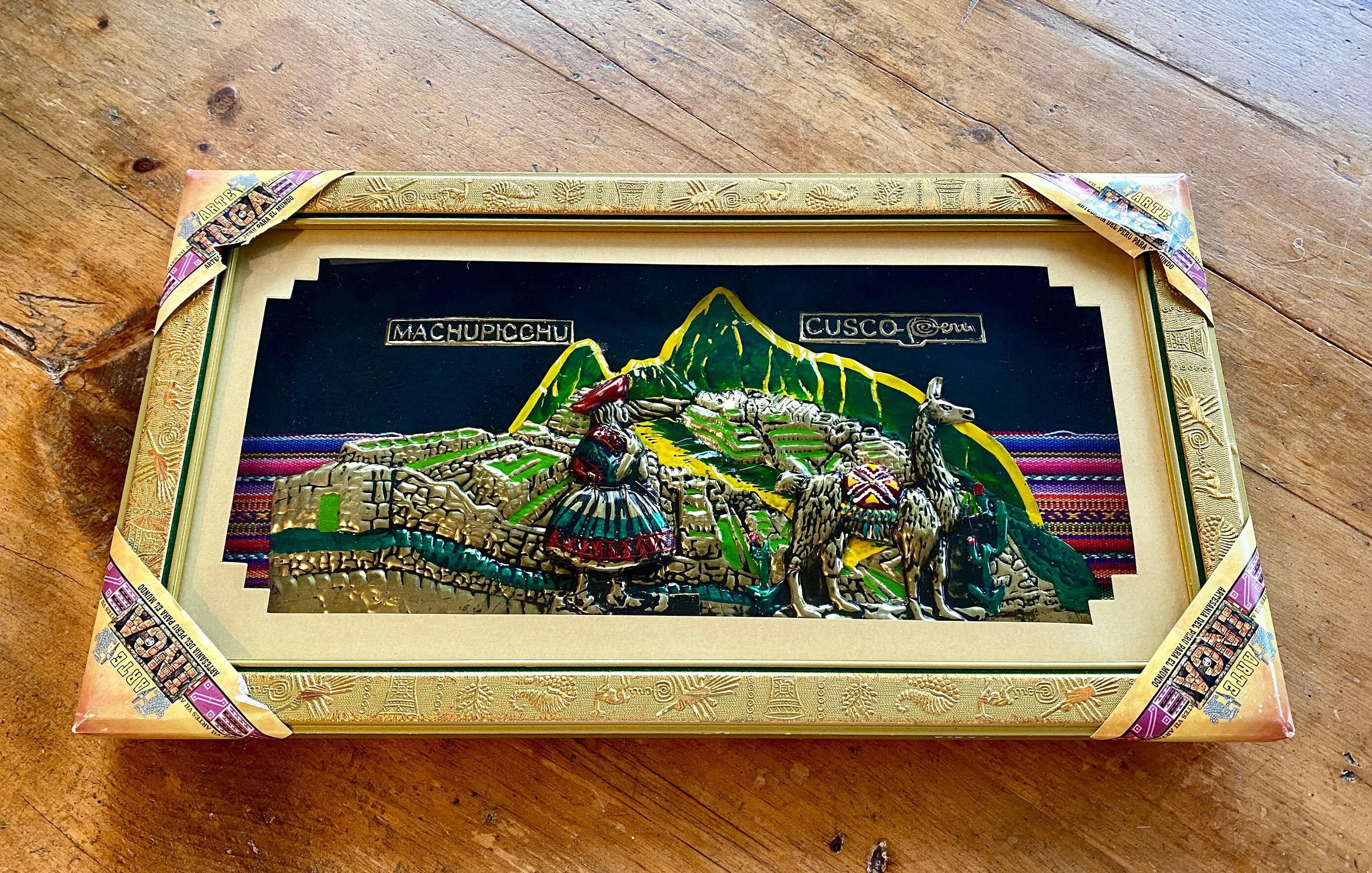 Peruvian Metal Wall Art Mt. Machu Picchu Framed Raised Metal - Etsy
