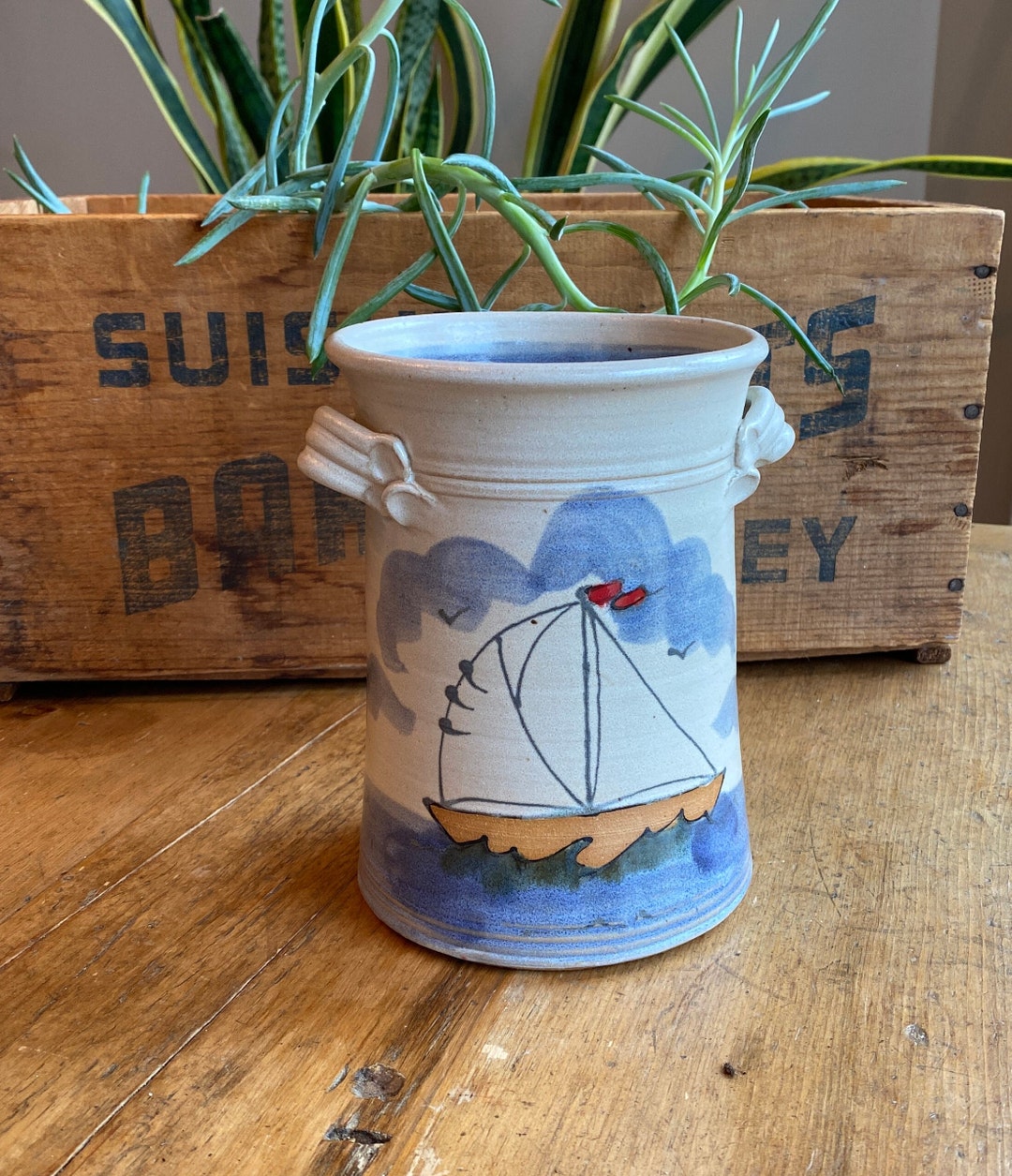 Wine Crock Cooler Annapolis Pottery Nautical Design Seaside - Etsy