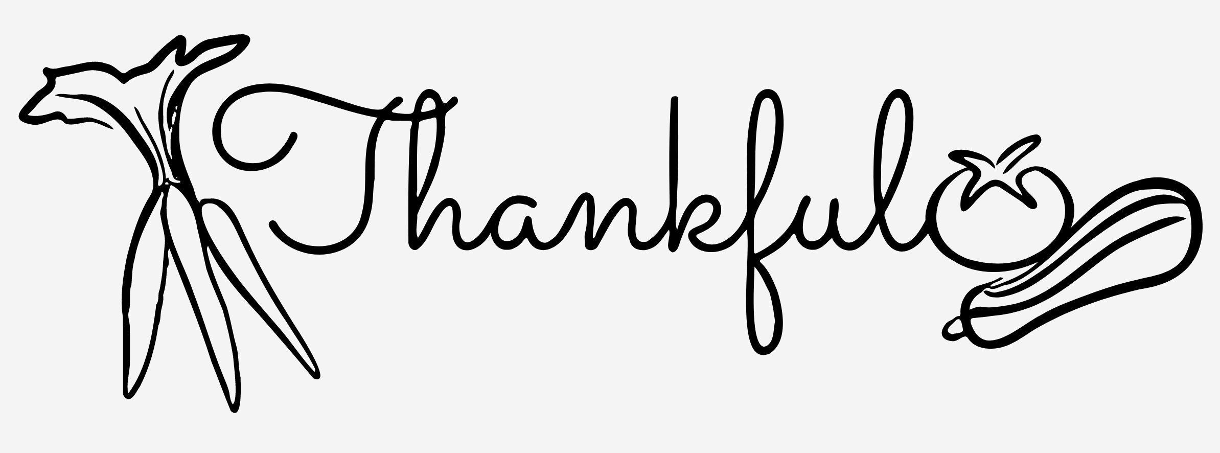 Digital Download of Thankful Text Graphic With Original Illustration of ...
