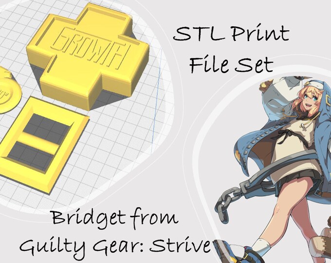 Bridget Guilty Gear: Strive Cosplay Prop Button Set 3D STL Print File ...