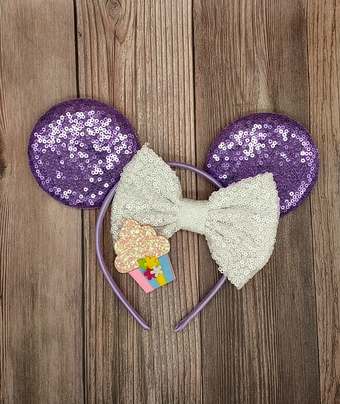 Birthday Cupcake DIY Mouse Ear Kit, Make Your Own Mouse Ears, Ear Bow ...