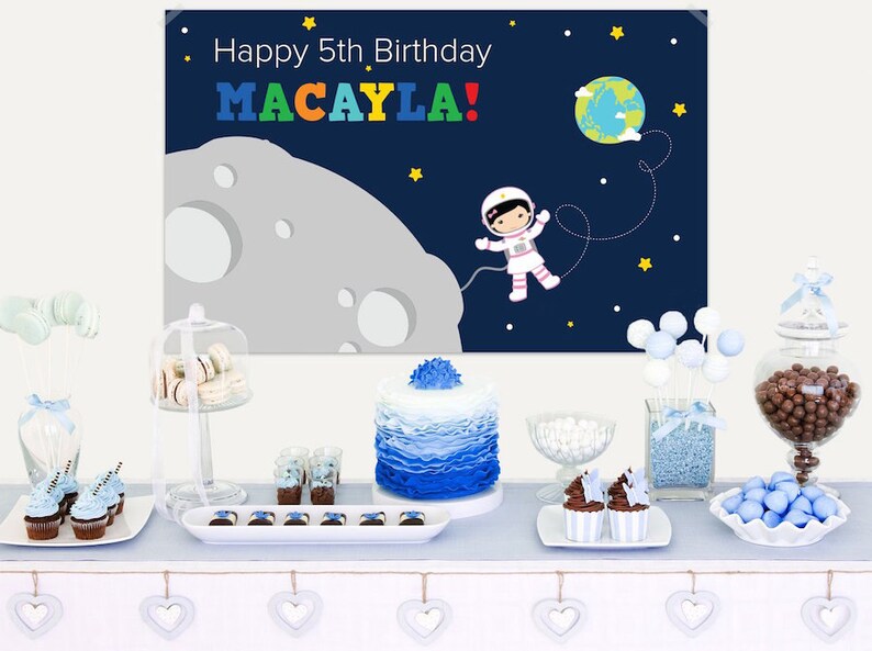 Outer Space Birthday Banner PRINTED Astronaut Birthday - Etsy
