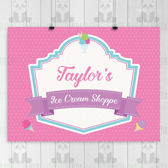 Ice Cream Birthday Party Sign, PRINTED, Ice Cream Party Sign, Birthday ...