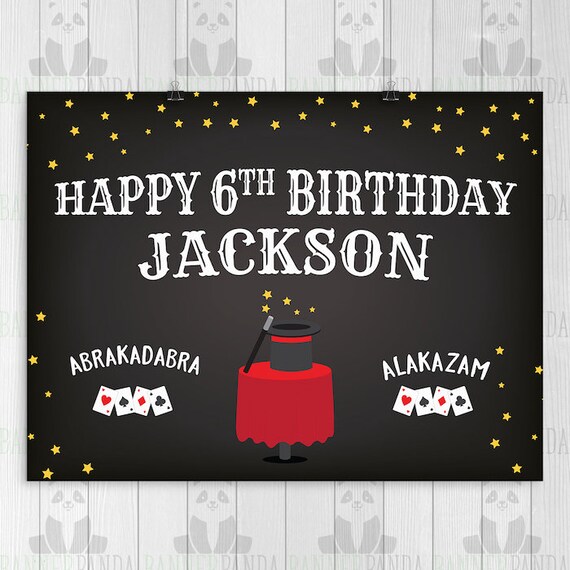 Magic Birthday Party Sign, PRINTED, Magician Party Sign, Decorations ...