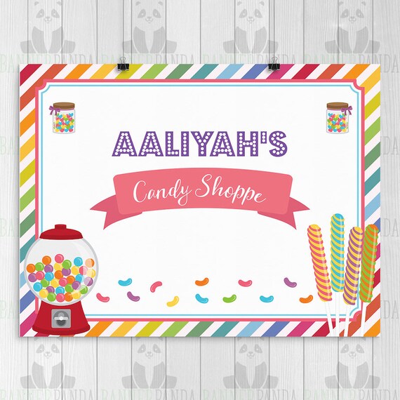 Candy Shop Birthday Party Sign, PRINTED, Candyland Birthday Party Sign ...