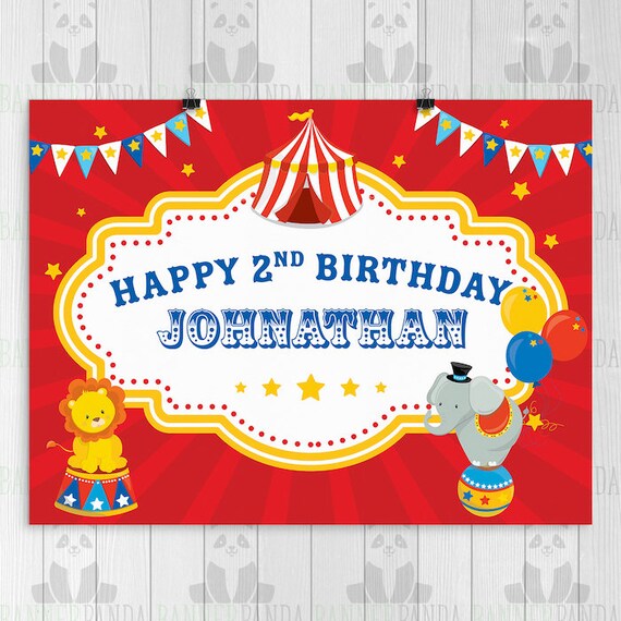 Circus Birthday Party Sign, PRINTED 1st Birthday Circus, Circus ...