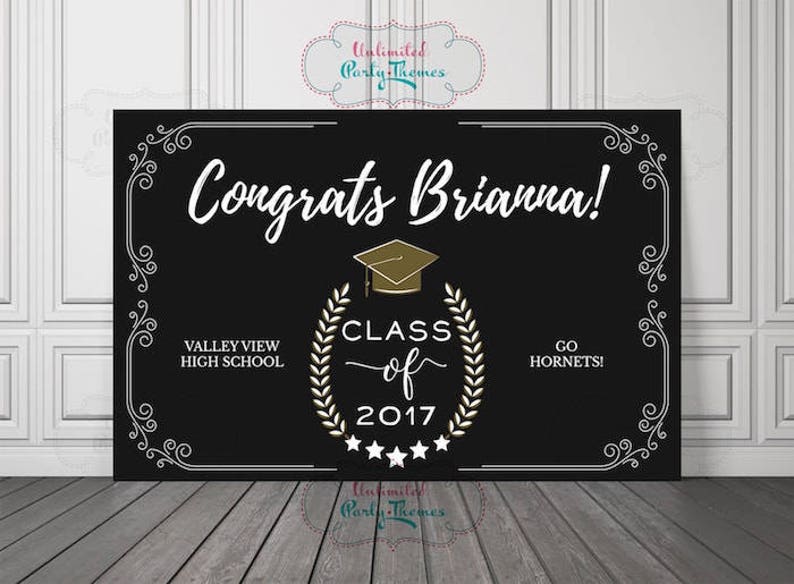 Graduation Backdrop PRINTED Personalized Graduation Banner - Etsy