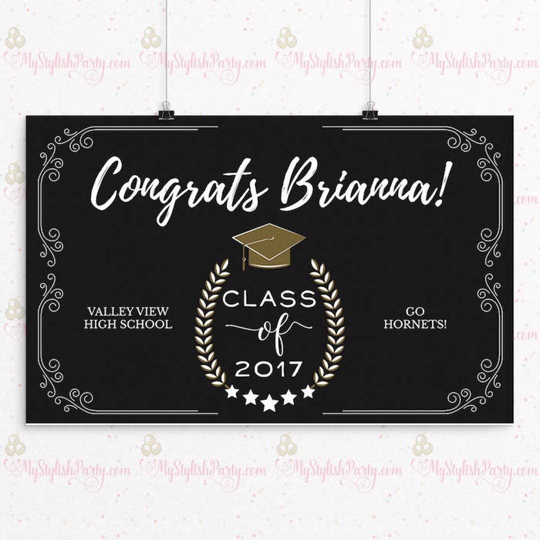Graduation Backdrop PRINTED Personalized Graduation Banner - Etsy