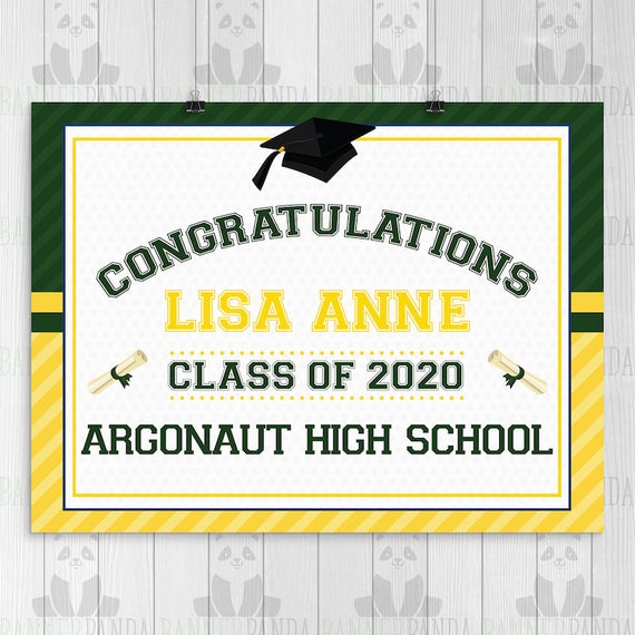 PRINTED, Graduation Banner, Graduation Backdrop, Personalized ...