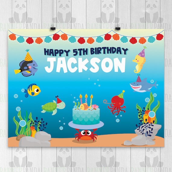 Undersea Birthday Party Sign, PRINTED, Party Sign, Undersea Theme Party ...