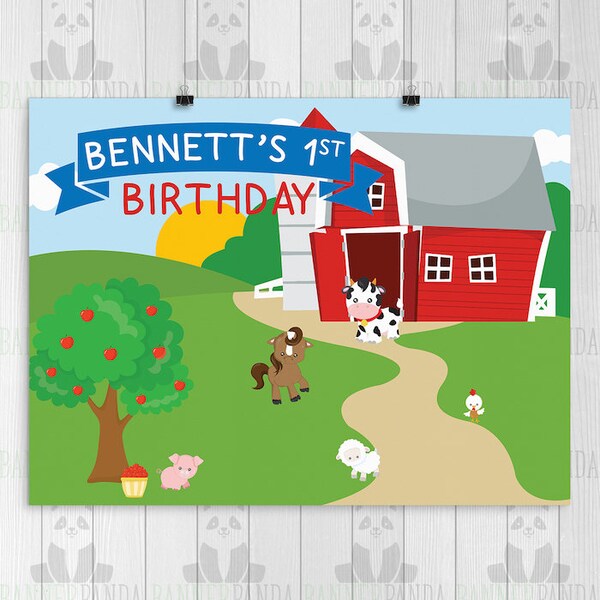 Farm Birthday Banner - Etsy