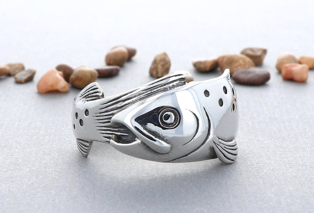 Montana Trout Ring in Sterling Silver- Men's - Etsy