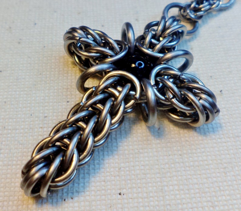 Tutorial for Rays of Sunshine Cross Pendant Chain Maille Cross - Etsy