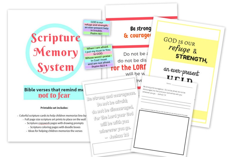 Printable Scripture Memory Pack - Topic: Never Fear - 27-page Pdf File ...