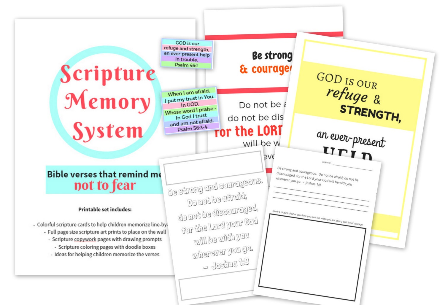 Printable Scripture Memory Pack - Topic: Never Fear - 27-page Pdf File ...