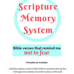 Printable Scripture Memory Pack - Topic: Never Fear - 27-page Pdf File ...