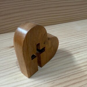Cherry Hardwood Heart With Cross - Etsy