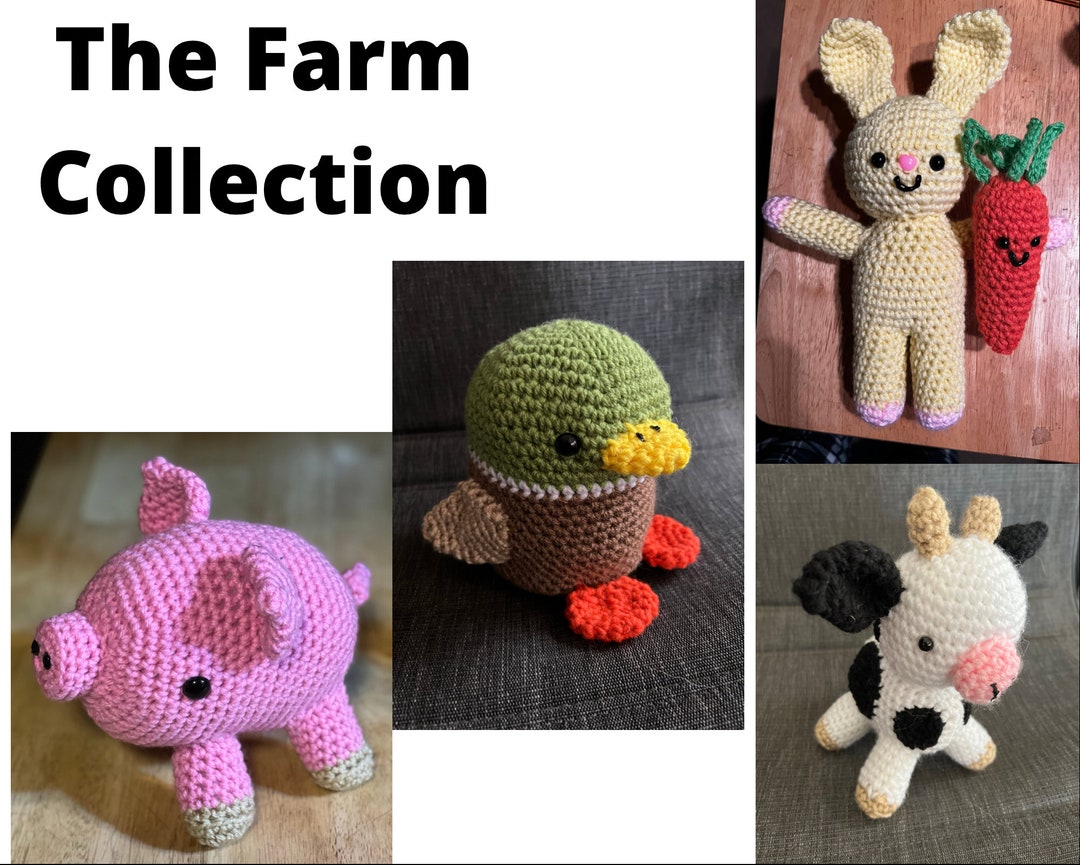 The Farm Animal Collection- Cow-pig-rabbit-duck - Etsy