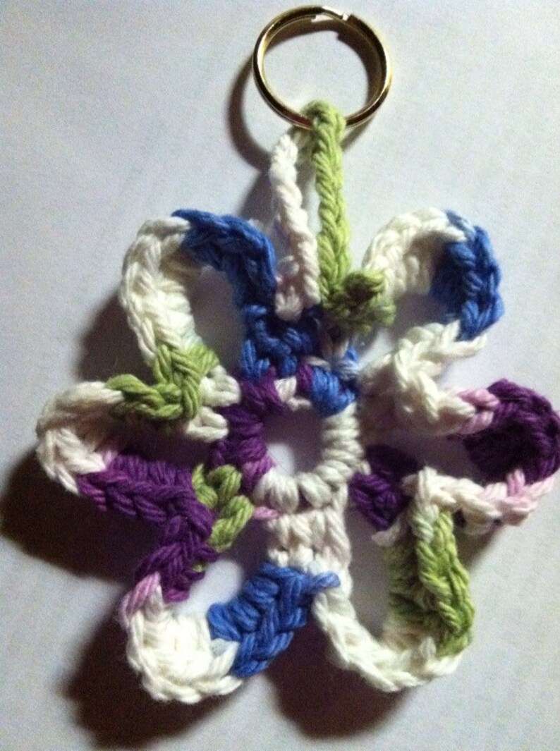 Crochet Flower Keychains - Etsy